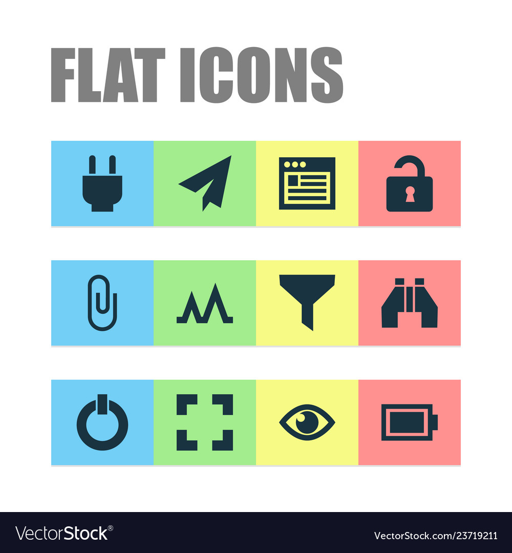 Interface icons set with attach send browser Vector Image