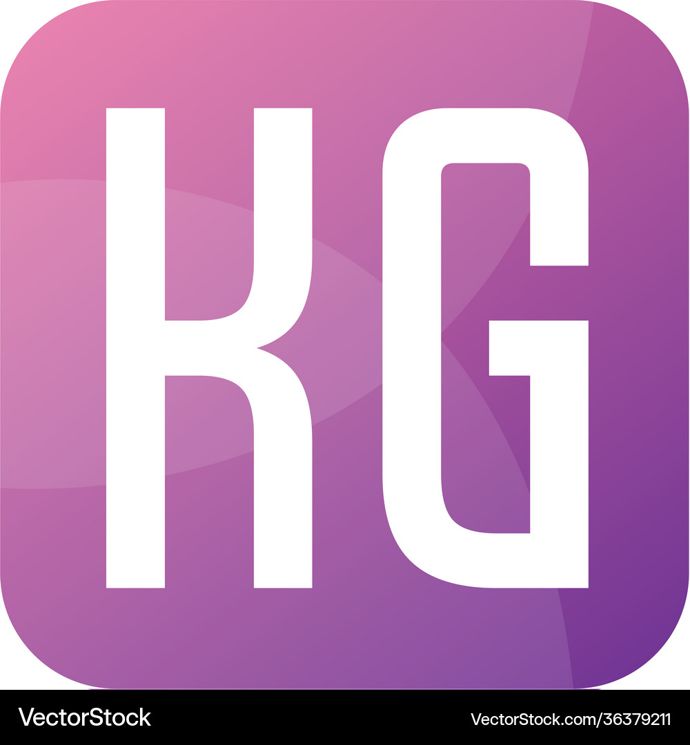 Kg letter logo design with simple style Royalty Free Vector
