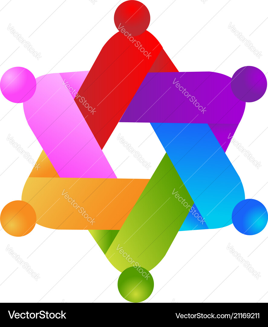 Logo ribbon teamwork people symbol icon Royalty Free Vector