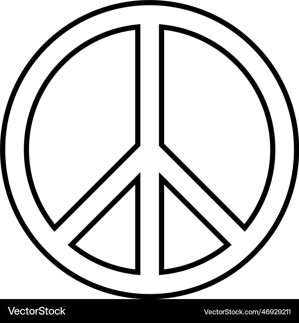 Peace sign icon in line style Royalty Free Vector Image