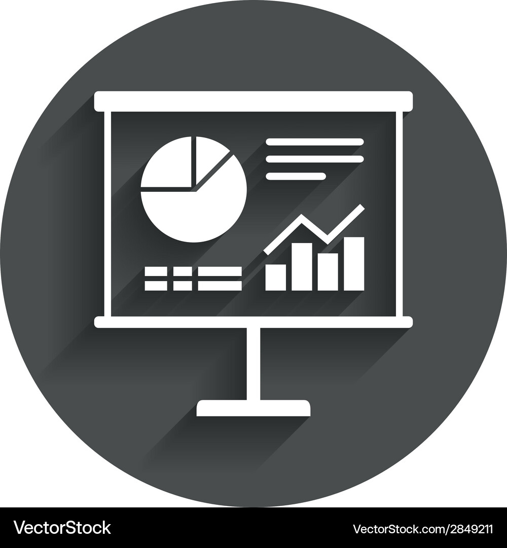 Presentation billboard sign icon diagram symbol Vector Image