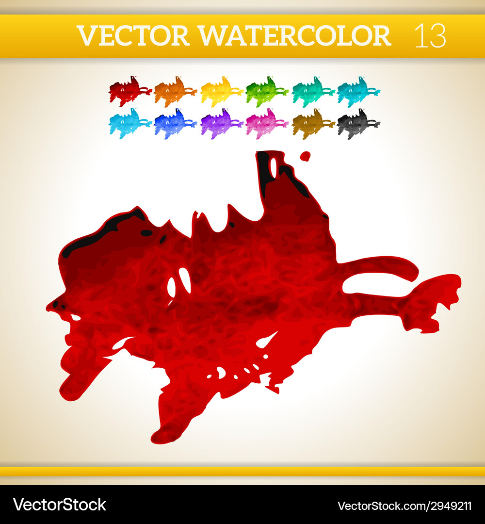 Red watercolor artistic splash for design Vector Image