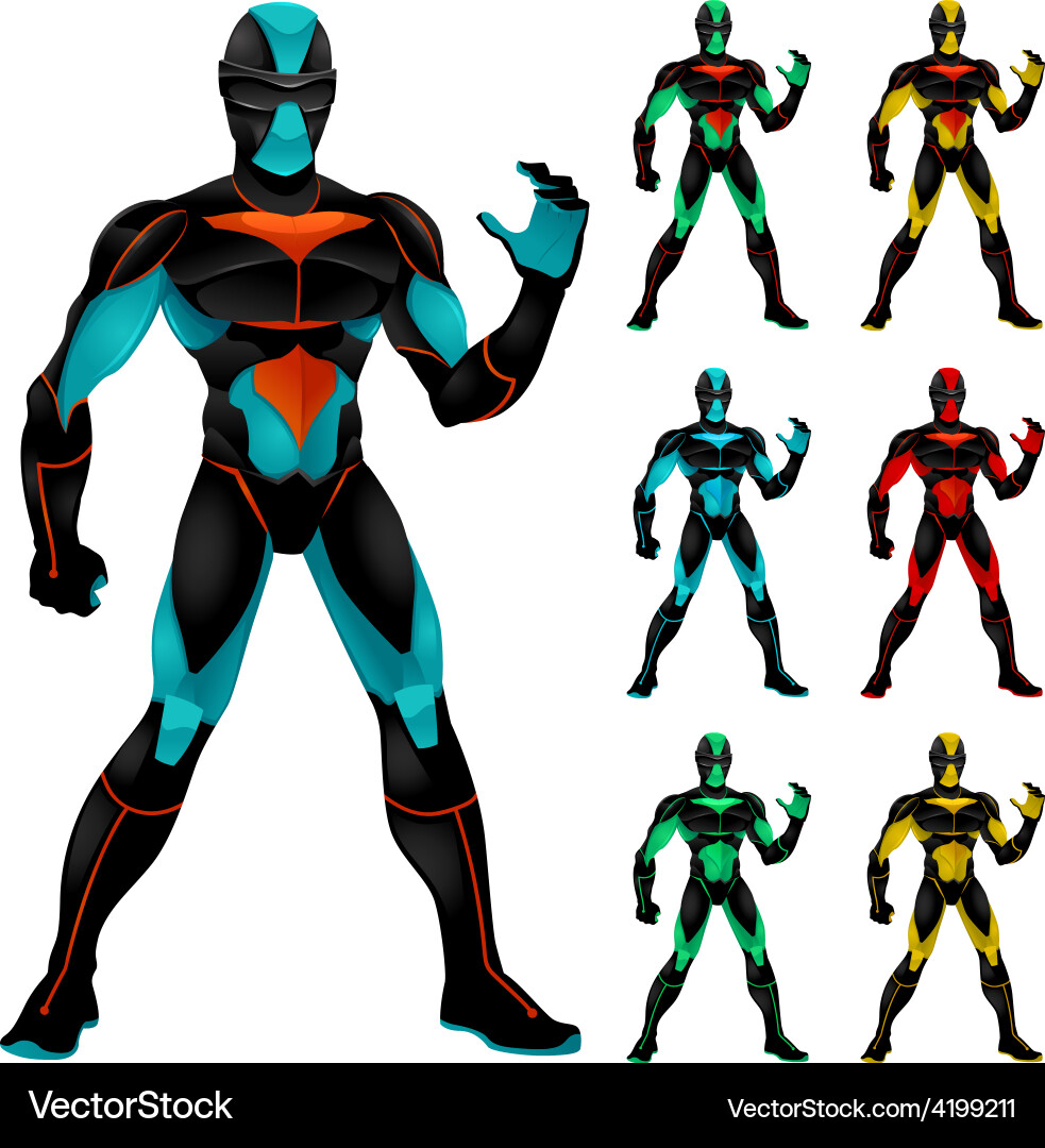 Set of futuristic characters Royalty Free Vector Image