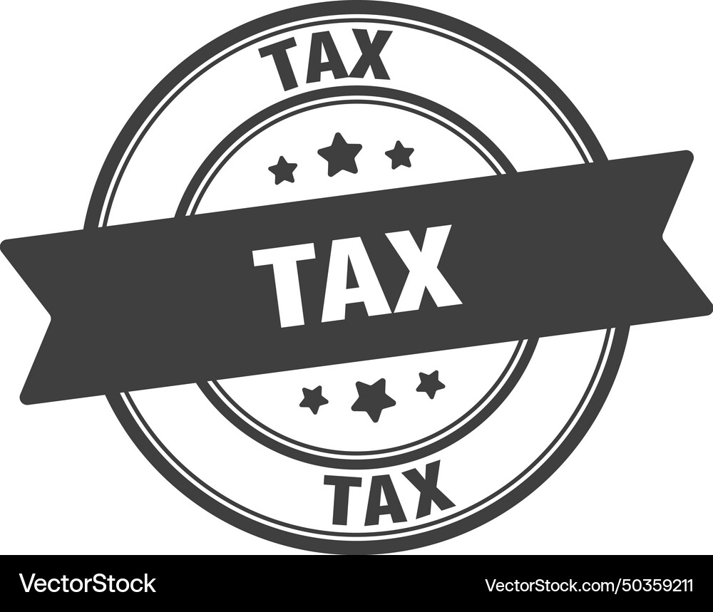 Tax stamp label on transparent background Vector Image