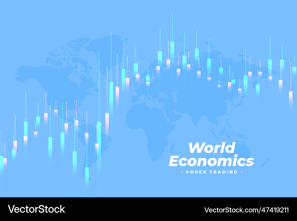 World economic chart background for forex finance Vector Image