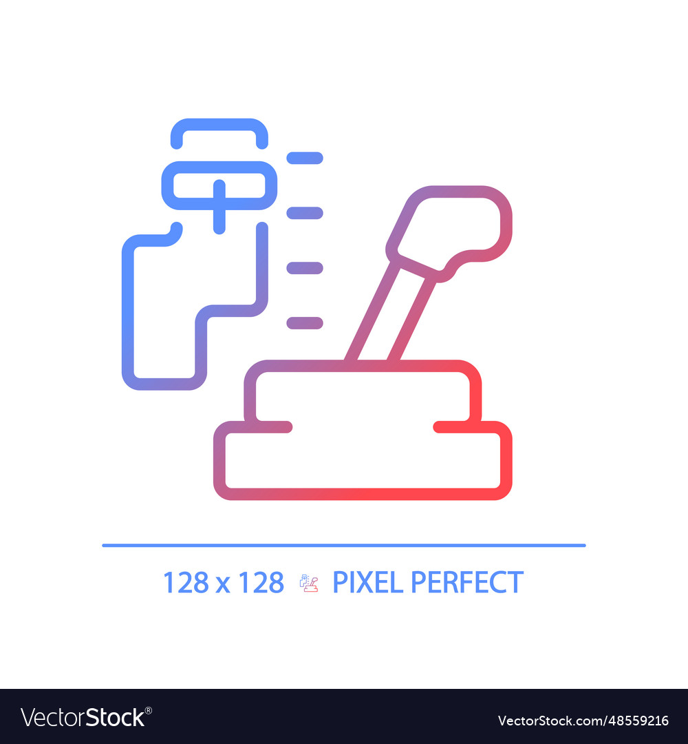 2d Thin Linear Gradient Car Gear Box Icon Vector Image