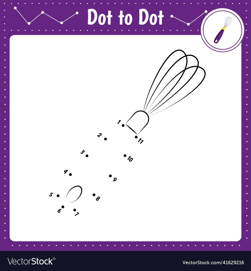 Connect the dots dot to dot educational game Vector Image