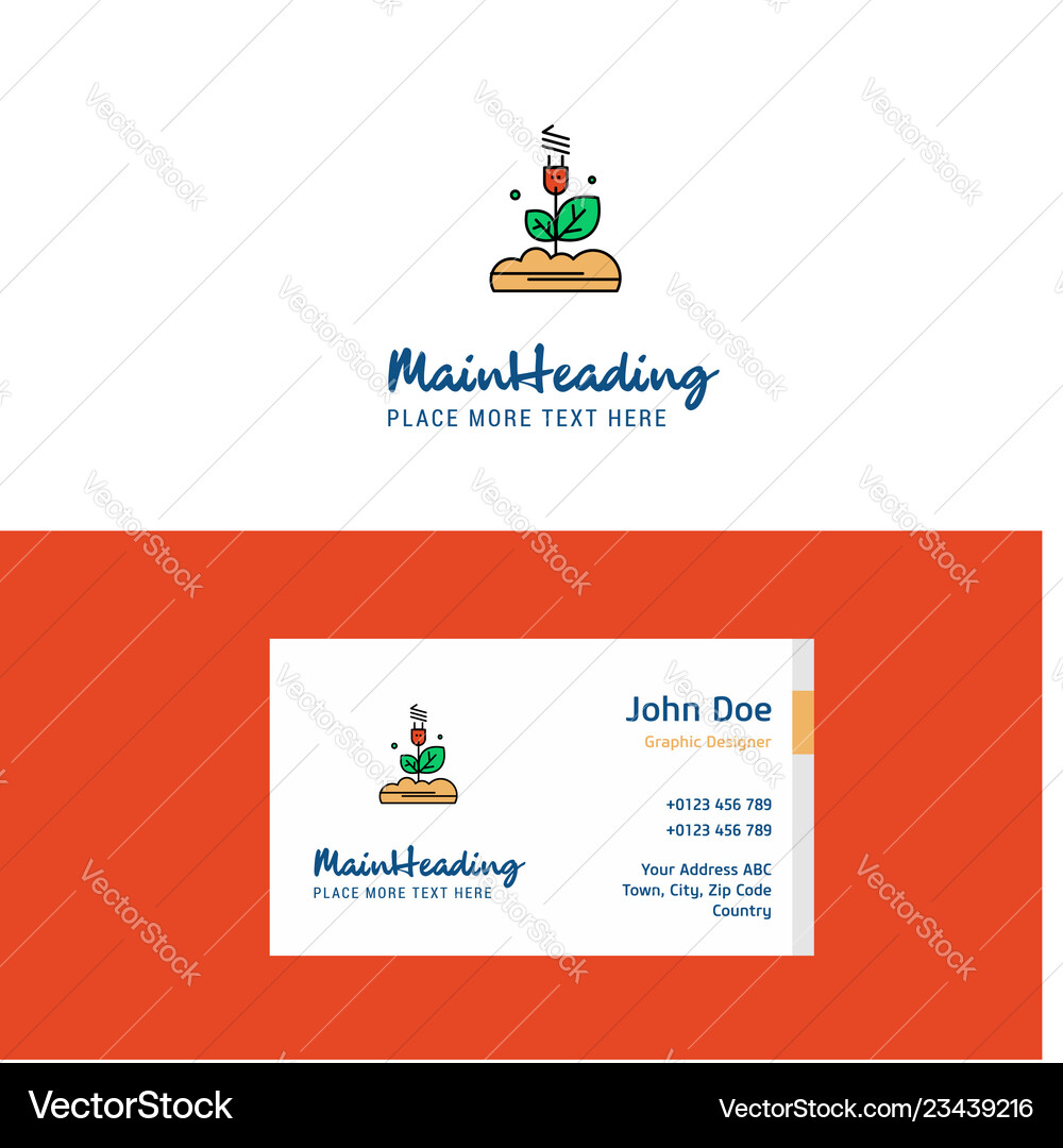 Flat power plant logo and visiting card template Vector Image