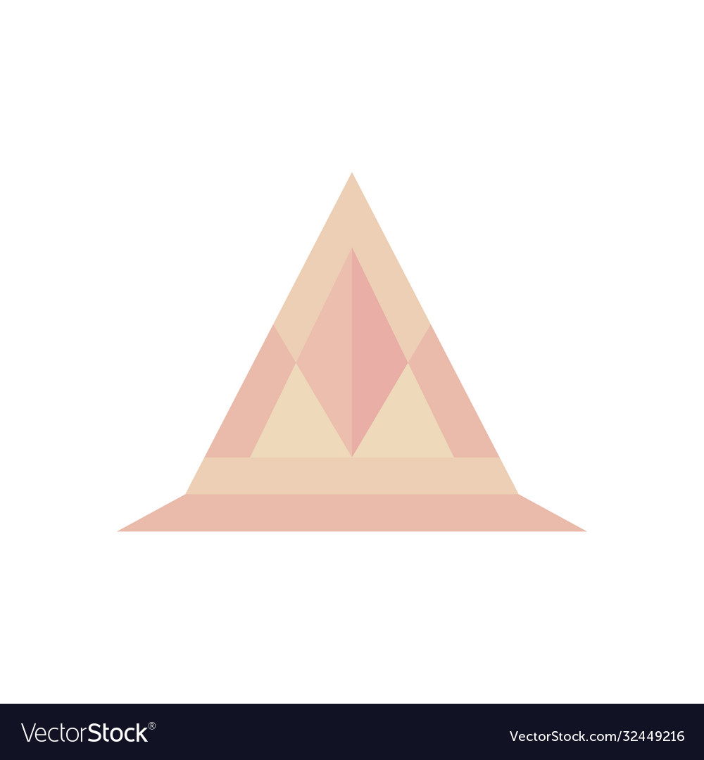 Geometric triangle shape icon over white Vector Image