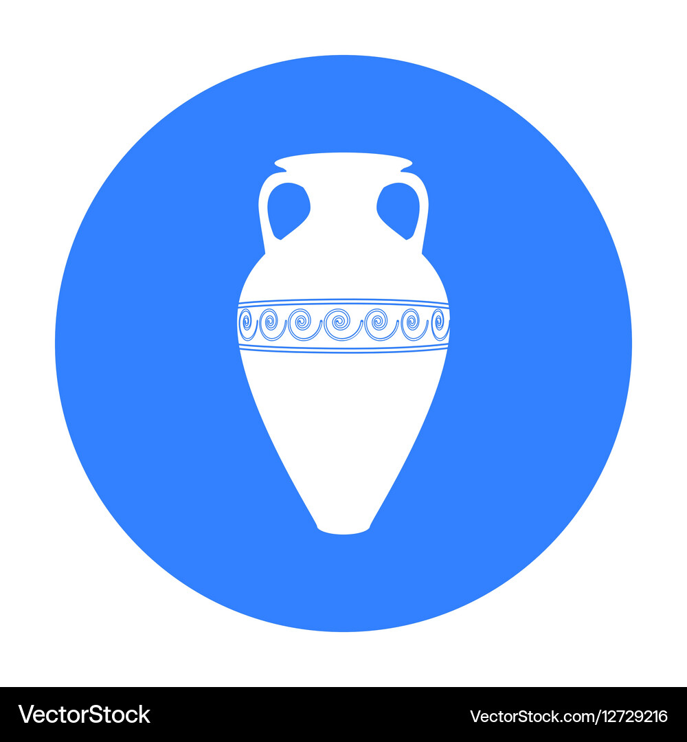 Greece amphora icon in black style isolated Vector Image