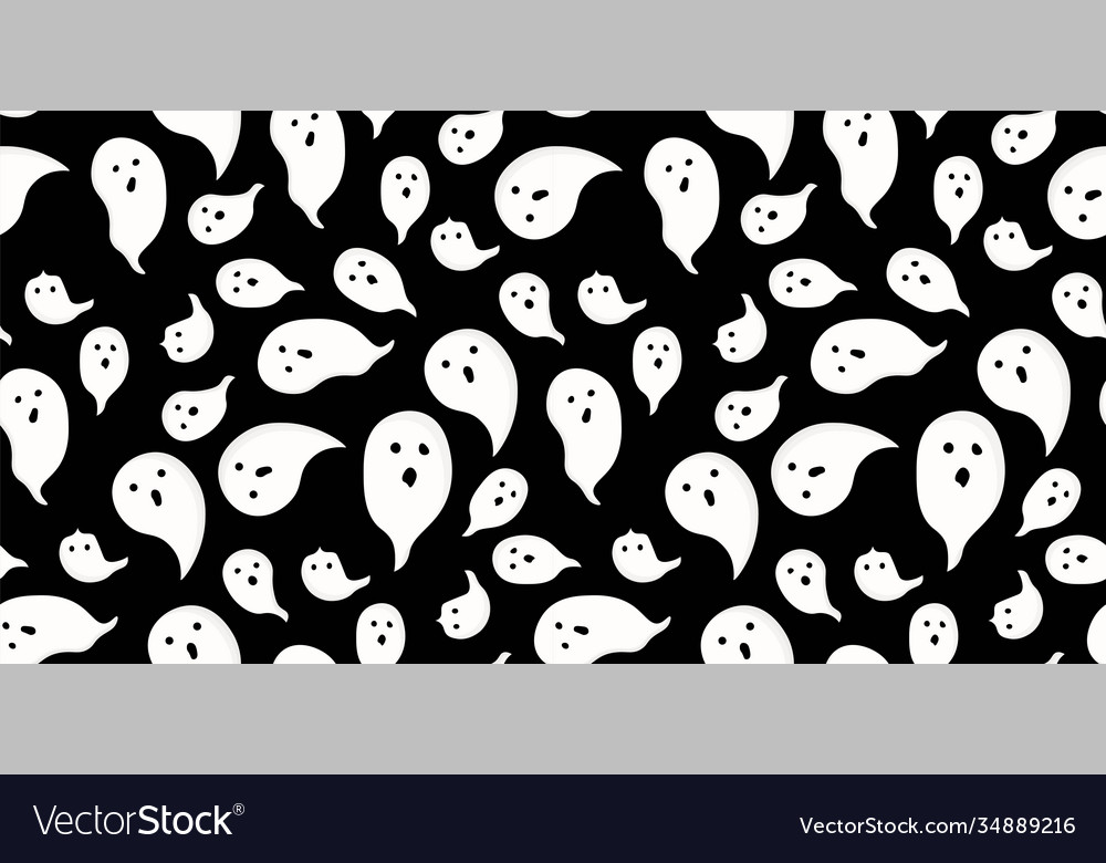 Halloween seamless pattern ghost is cute Vector Image