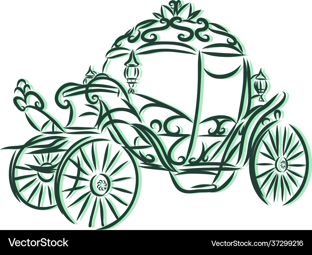 Hand drawn carriage sketch symbol isolated Vector Image