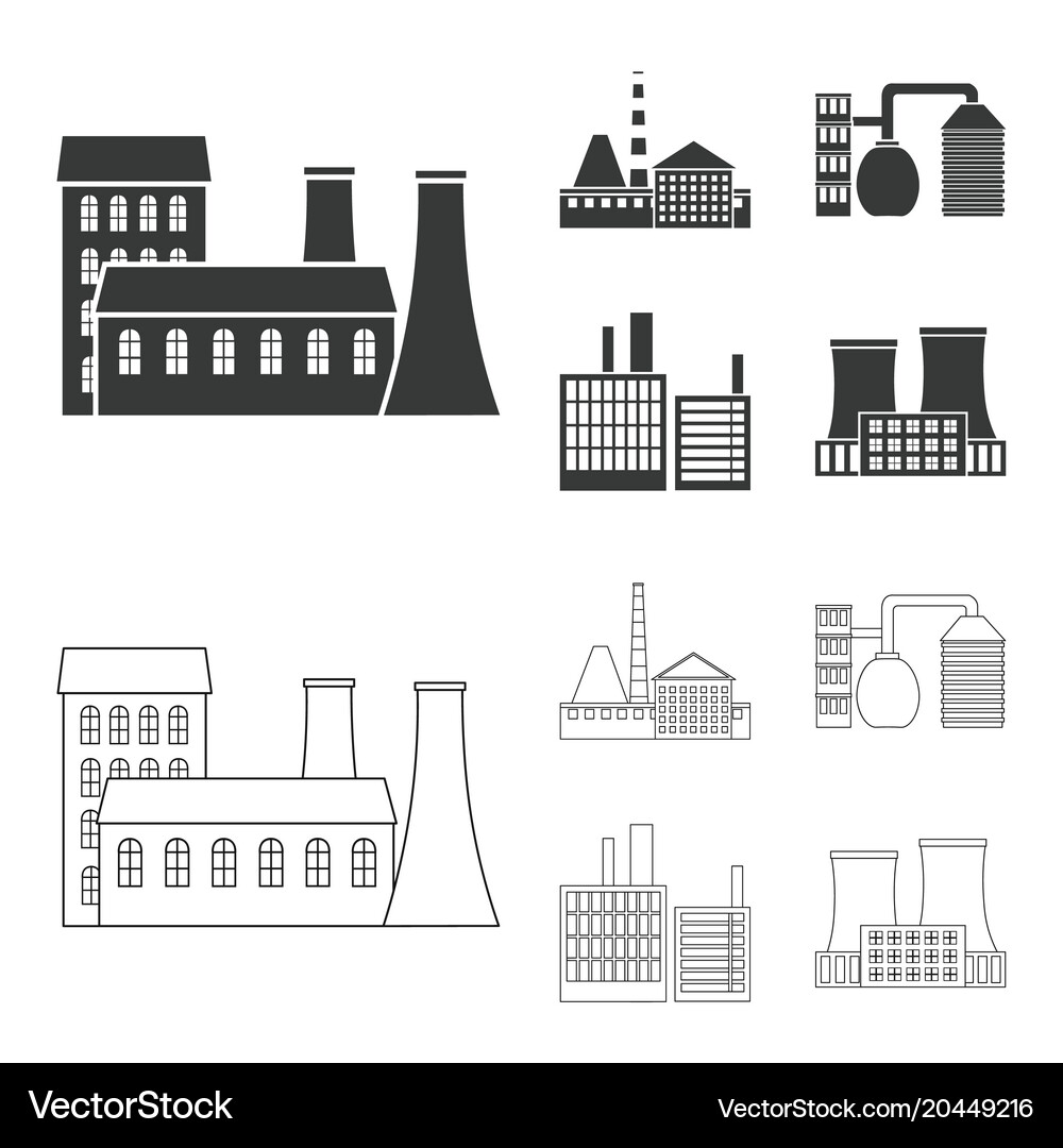 Industry productionfactory set collection icons Vector Image