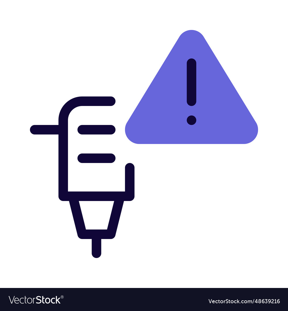 Machine for drilling with warning indicator Vector Image