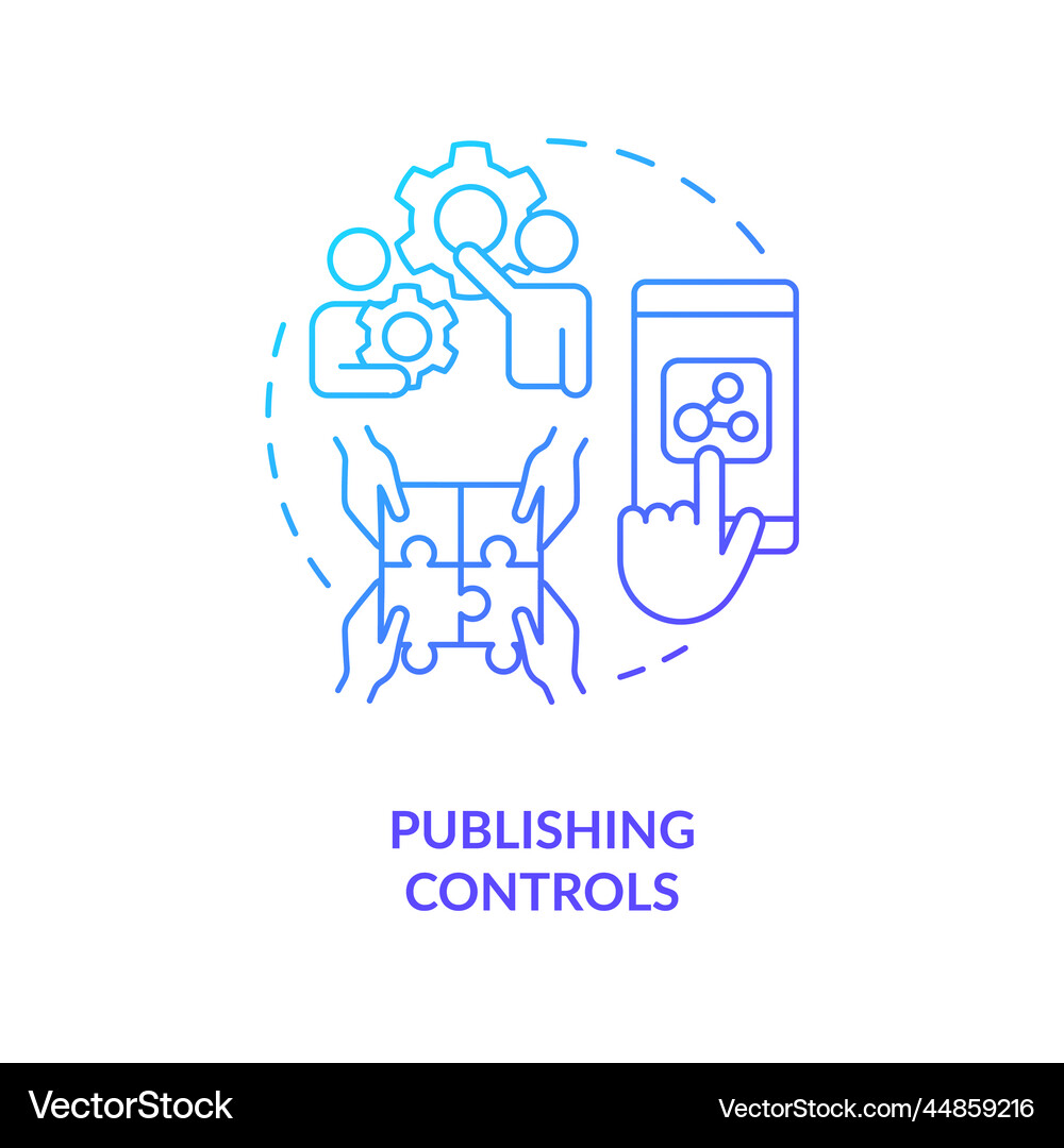 Publishing controls blue gradient concept icon Vector Image