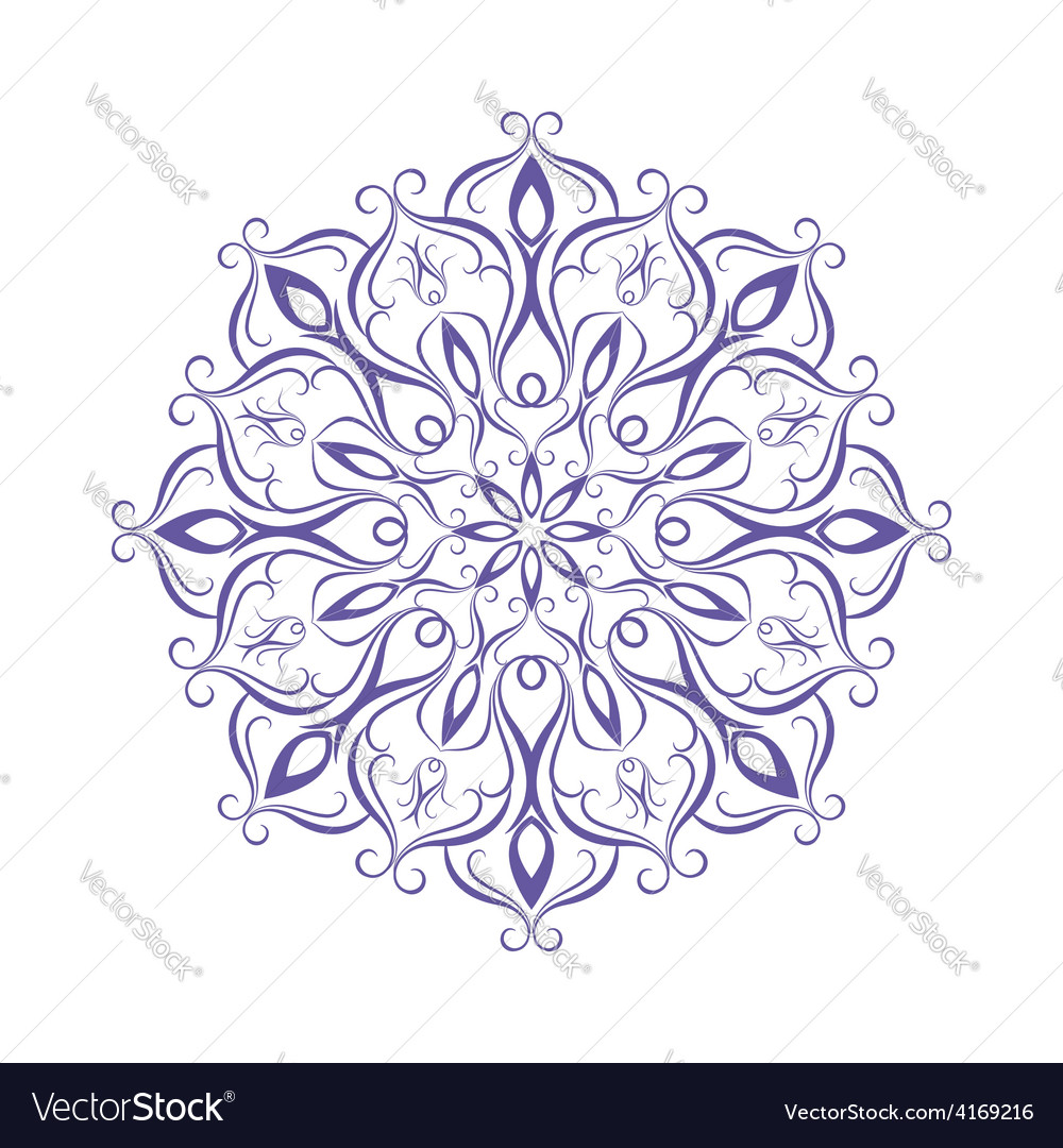 Round floral pattern Royalty Free Vector Image