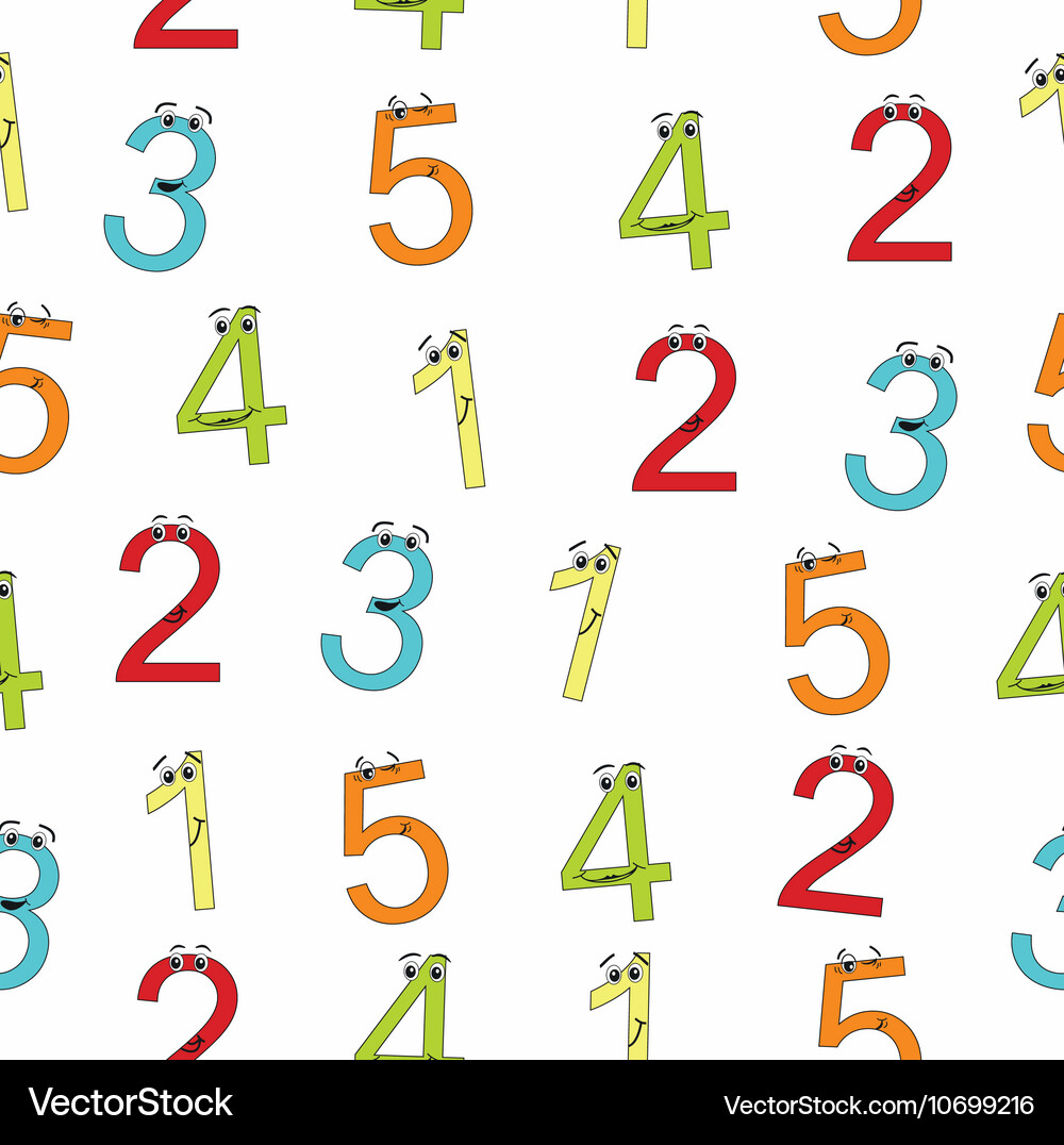 Seamless baby pattern with cute colorful numbers Vector Image