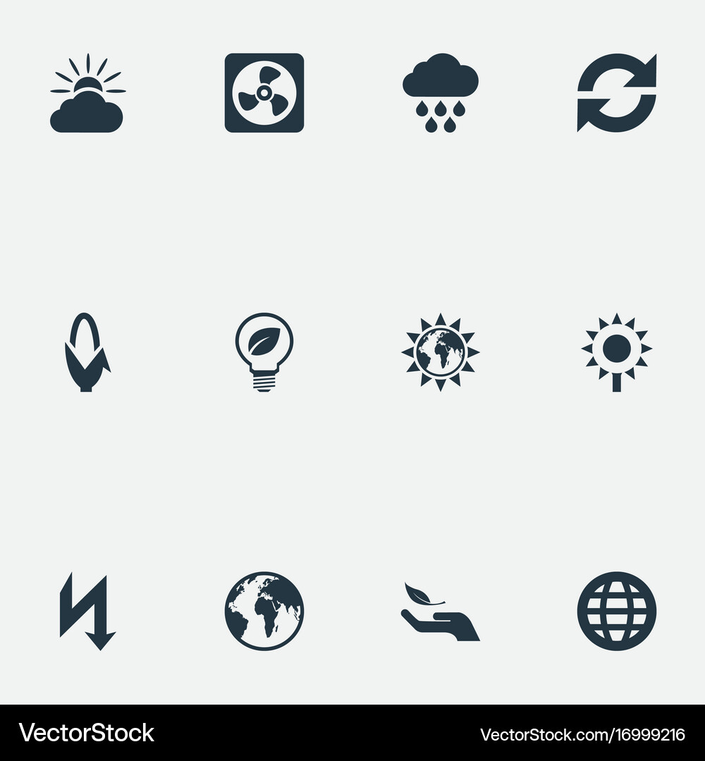 Set of simple ecology icons Royalty Free Vector Image
