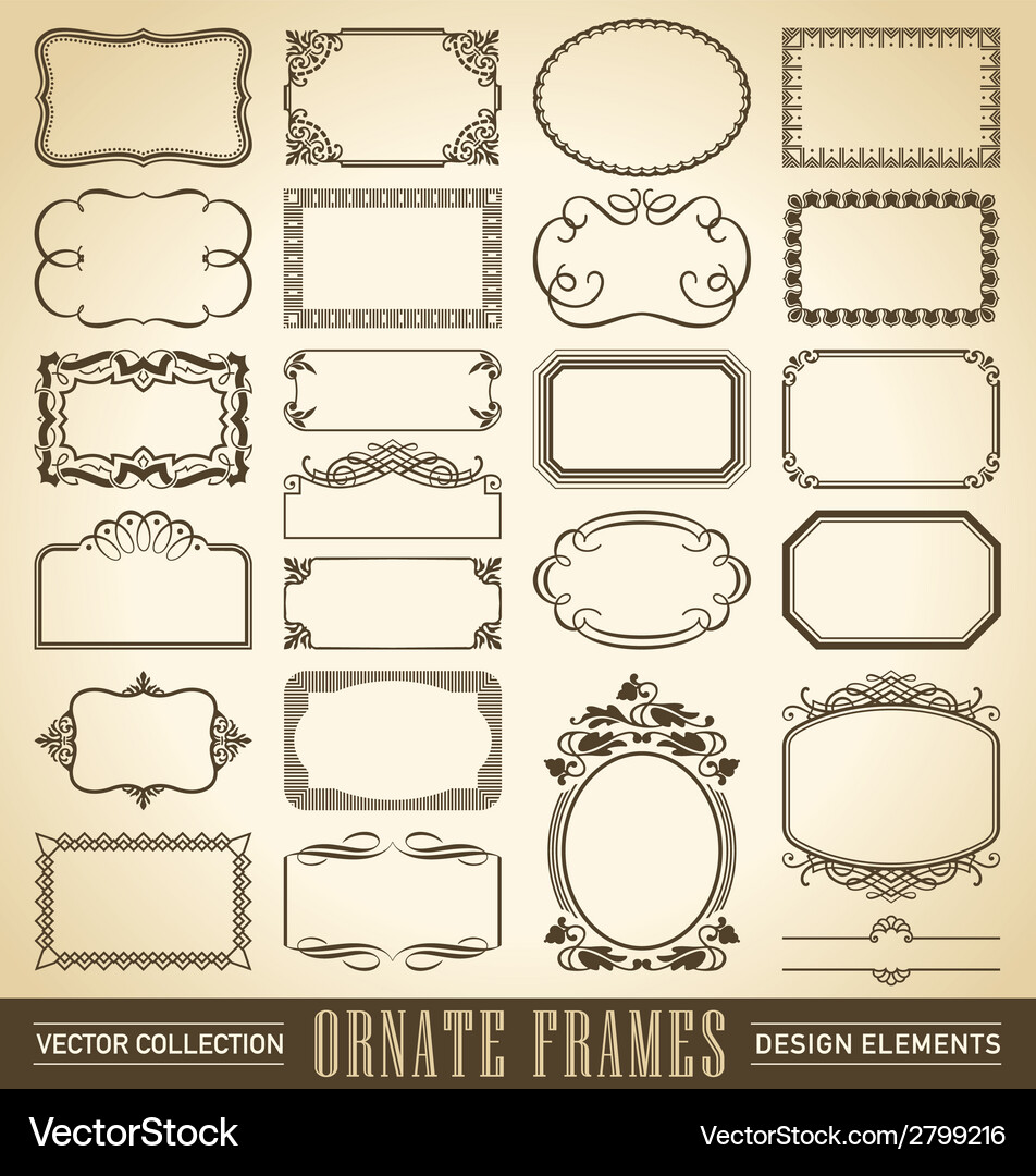 Vintage ornate borders set 24 Royalty Free Vector Image