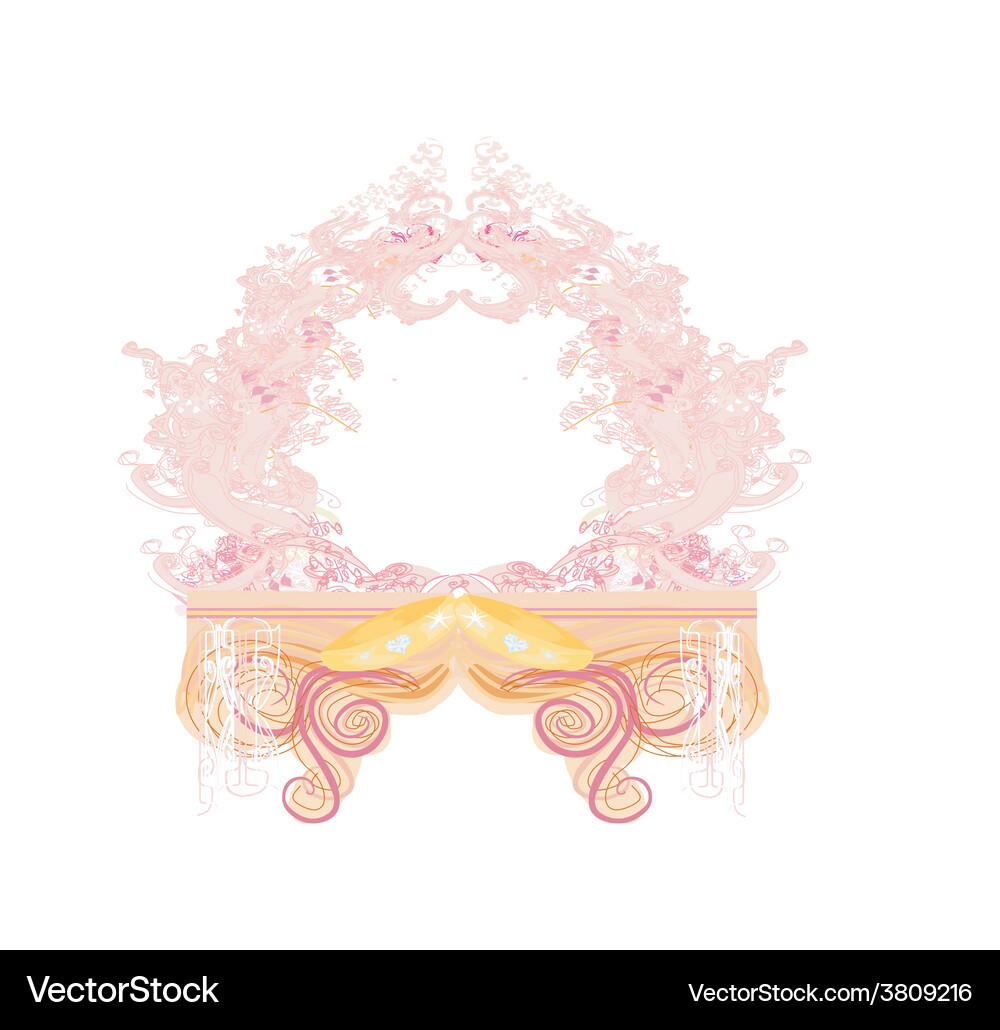 Wedding invitation card with rings Royalty Free Vector Image