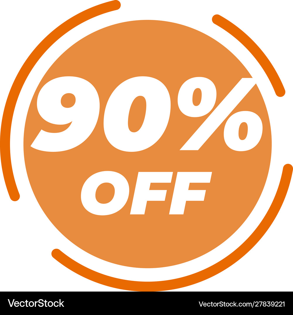 90 percent off sale label design template Vector Image