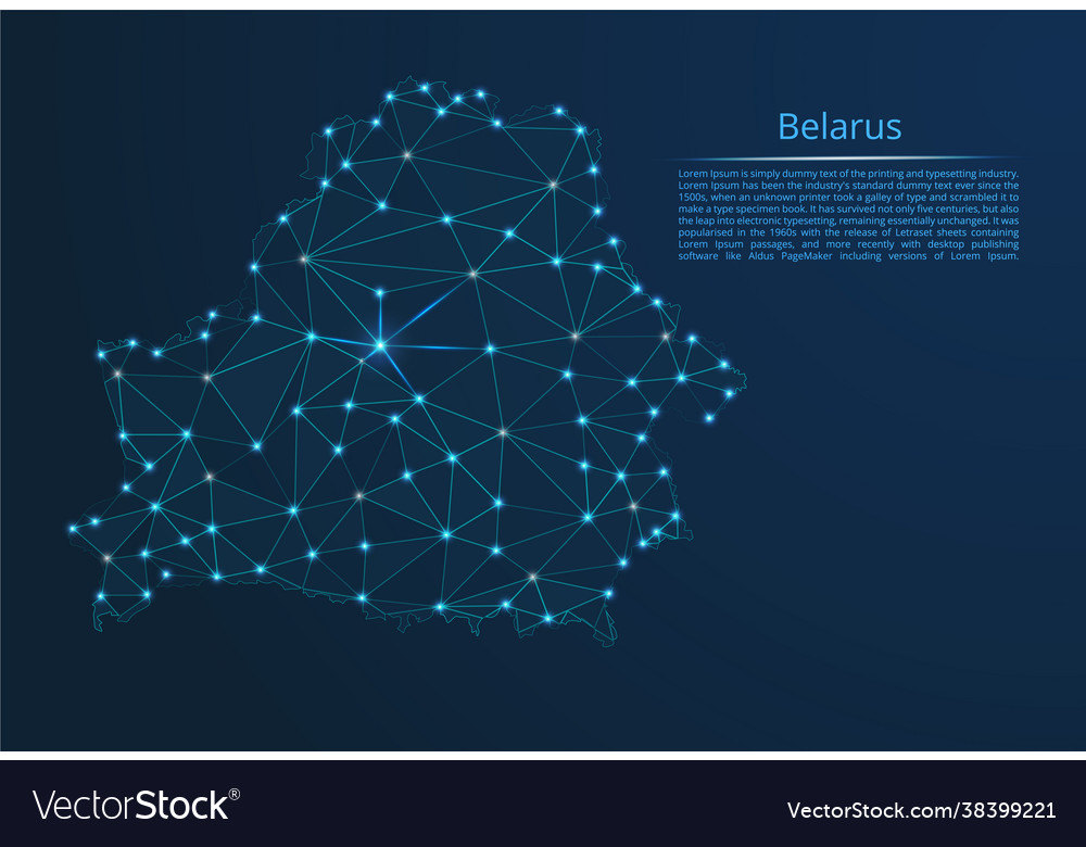Belarus communication network map low poly image Vector Image