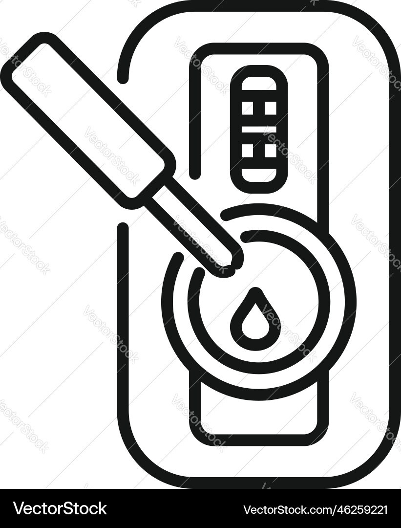 Blood covid test icon outline corona lab Vector Image