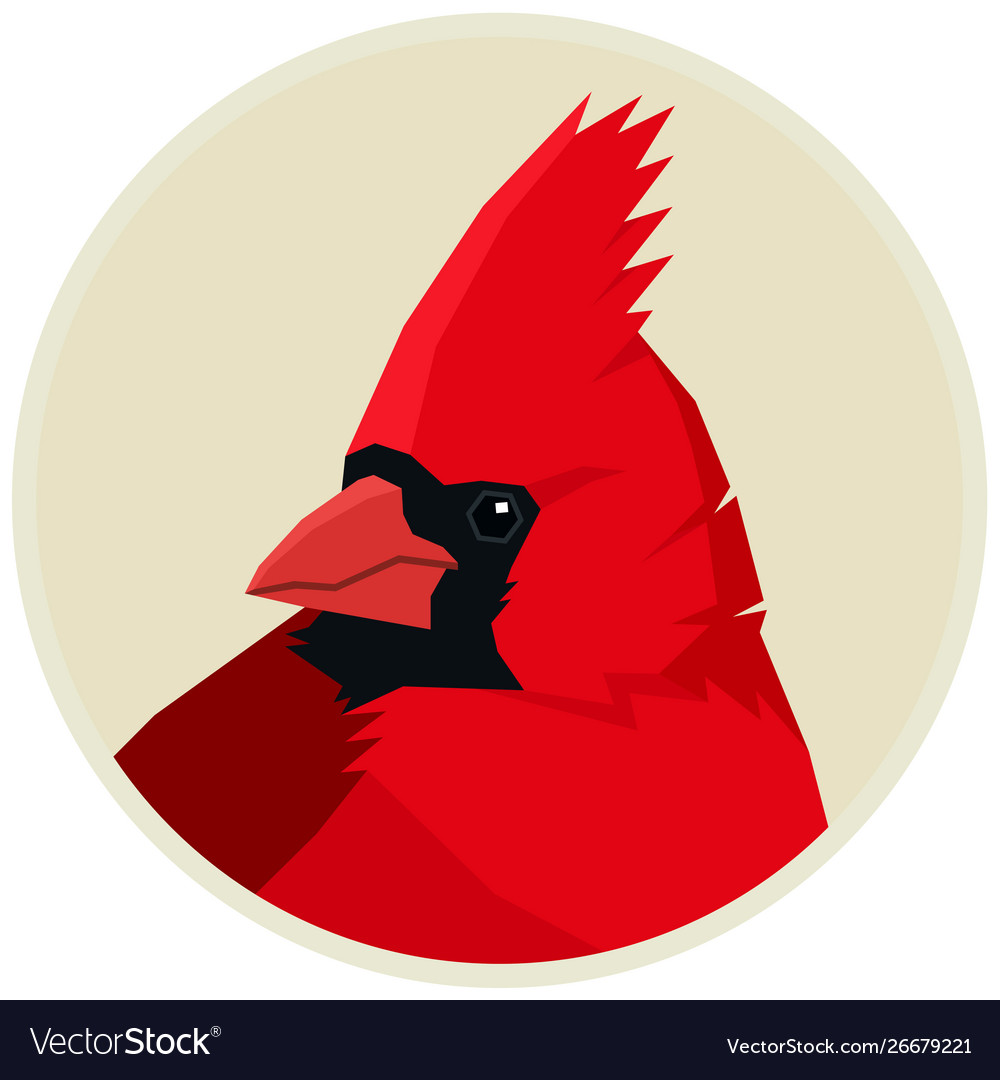 Cardinal bird round frame Royalty Free Vector Image