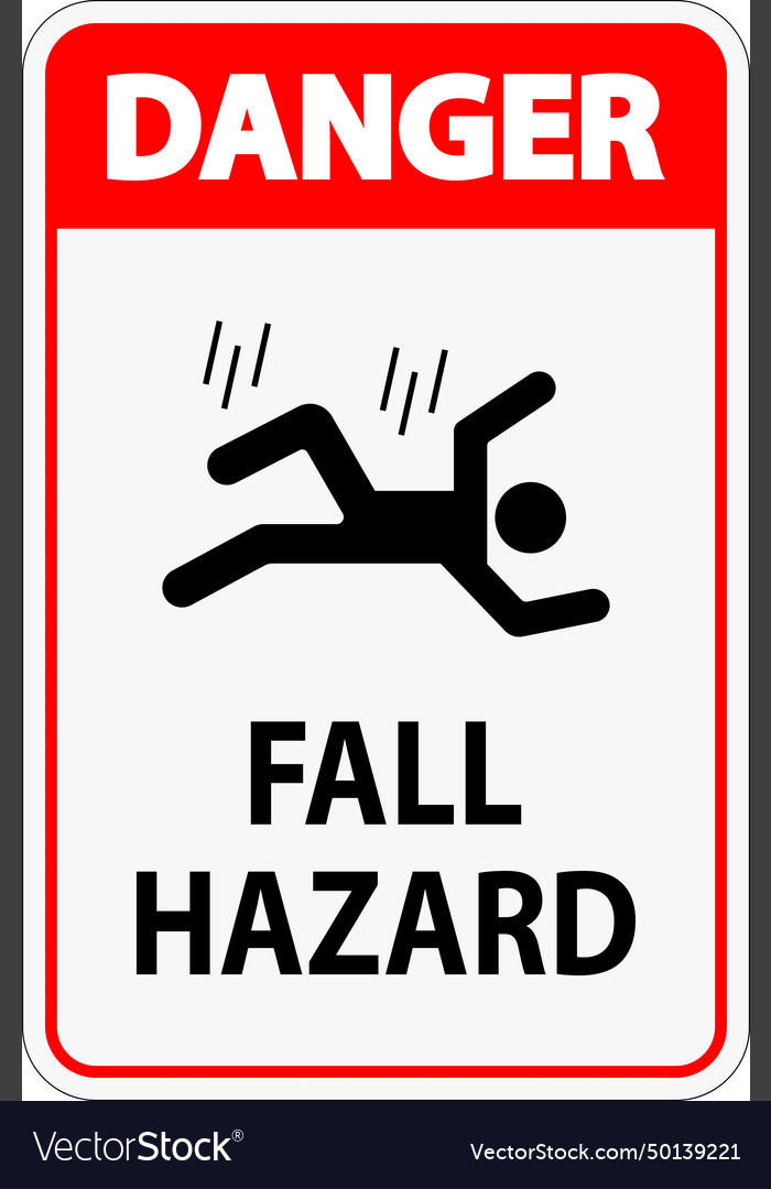 Caution sign fall hazard Royalty Free Vector Image