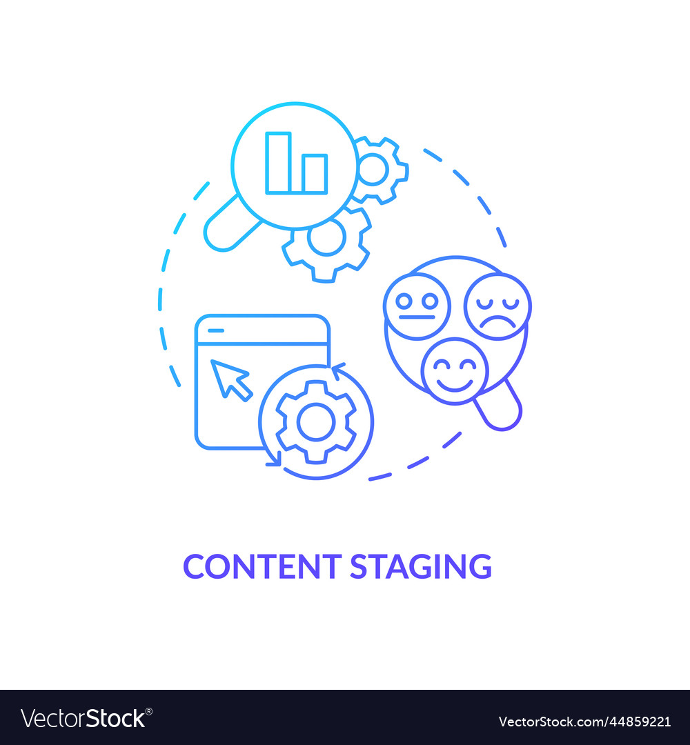 Content staging blue gradient concept icon Vector Image