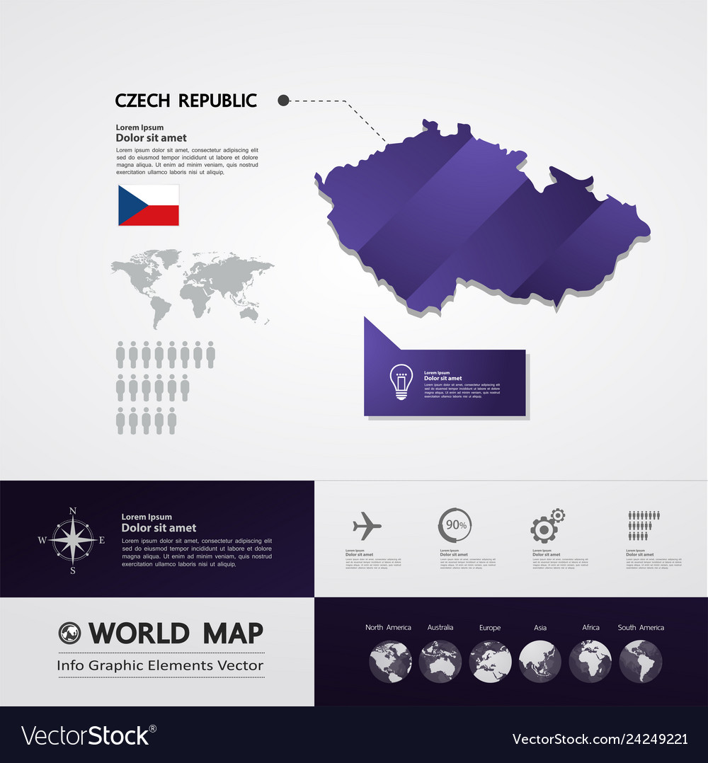Czech republic map Royalty Free Vector Image - VectorStock