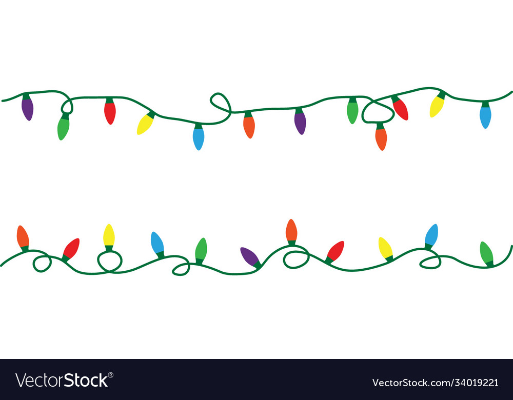 Dangle bright string lights colored bulb signs Vector Image