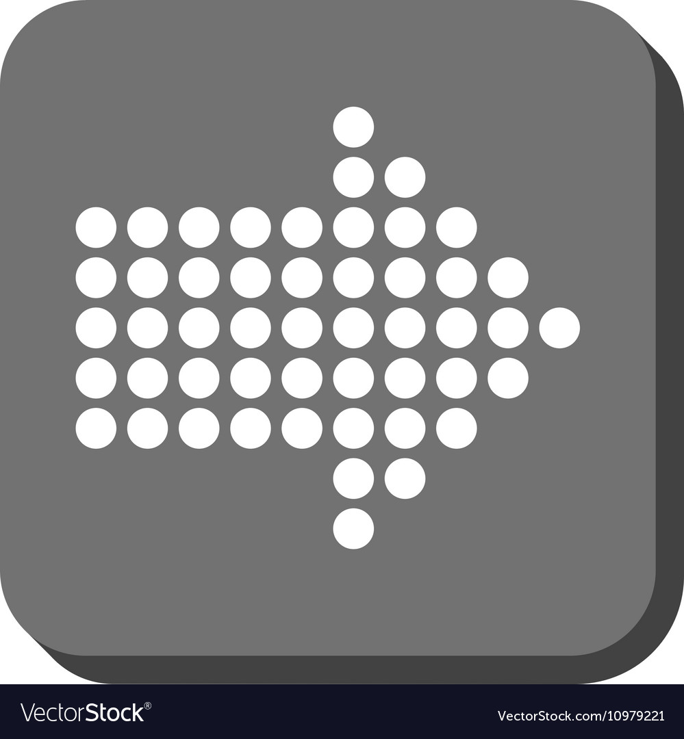 Dotted arrow right rounded square icon Royalty Free Vector