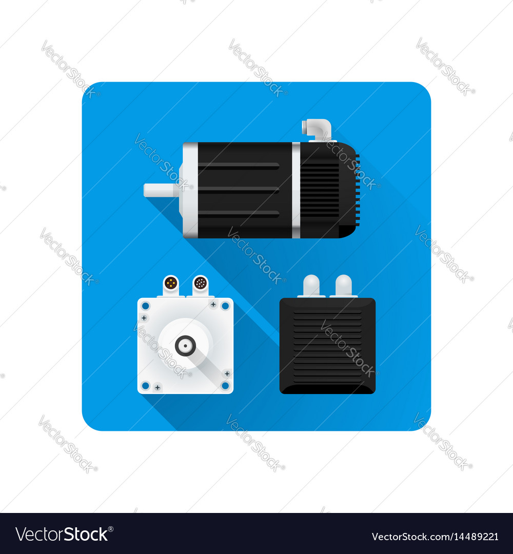 Electric motor flat Royalty Free Vector Image - VectorStock