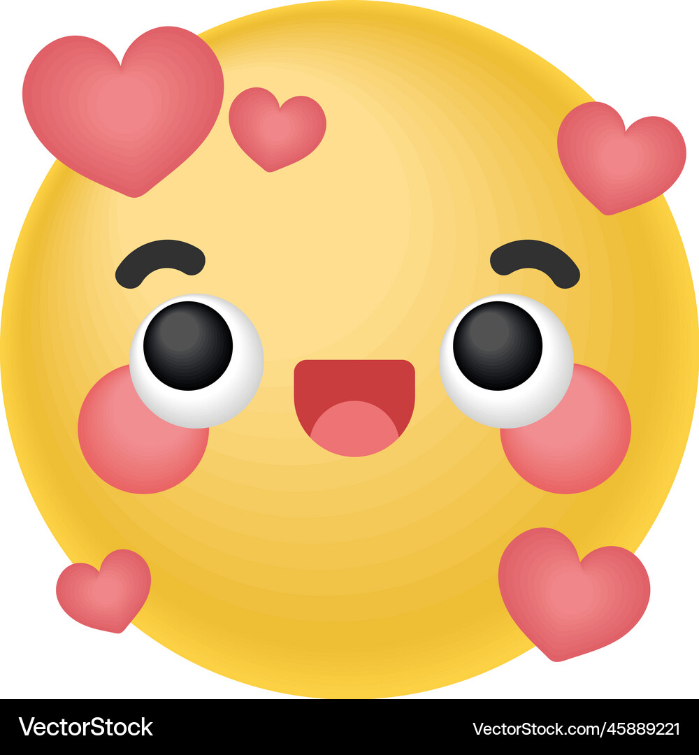 Emoticon in love social media Royalty Free Vector Image