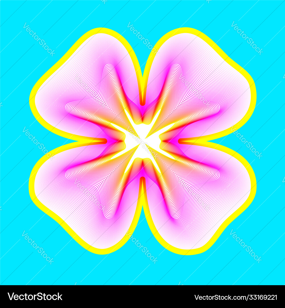 Fantastic neon flower abstract shape with lots of Vector Image