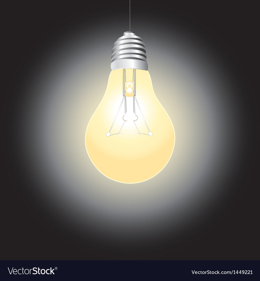 Glowing light bulb Royalty Free Vector Image - VectorStock