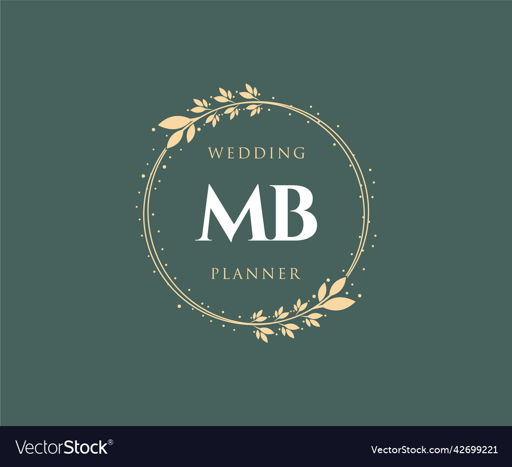 Mb initials letter wedding monogram logos Vector Image