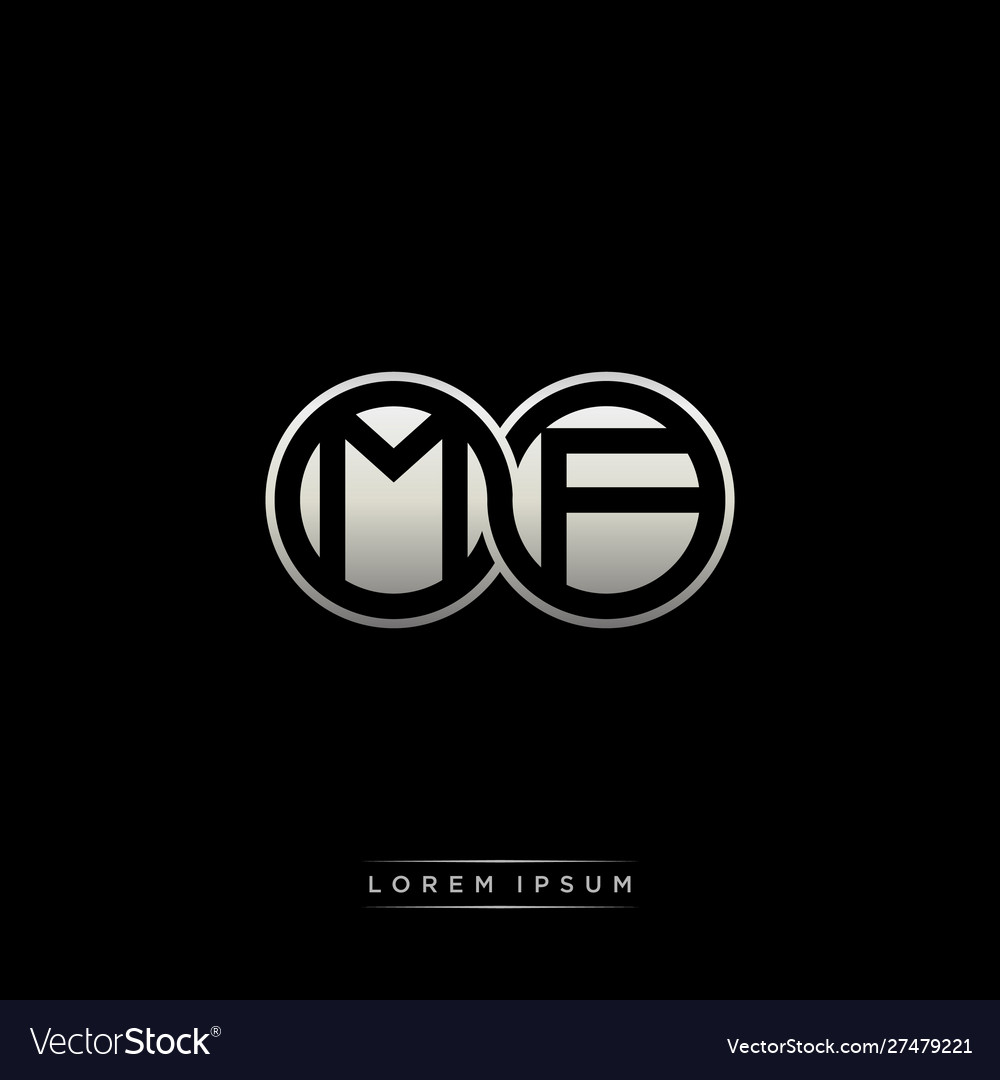 Mf initial letter linked circle capital monogram Vector Image