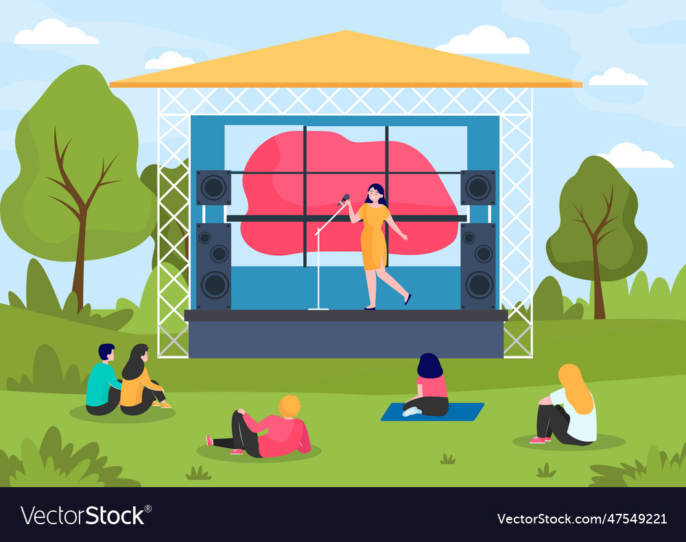 Outdoor music festival Royalty Free Vector Image