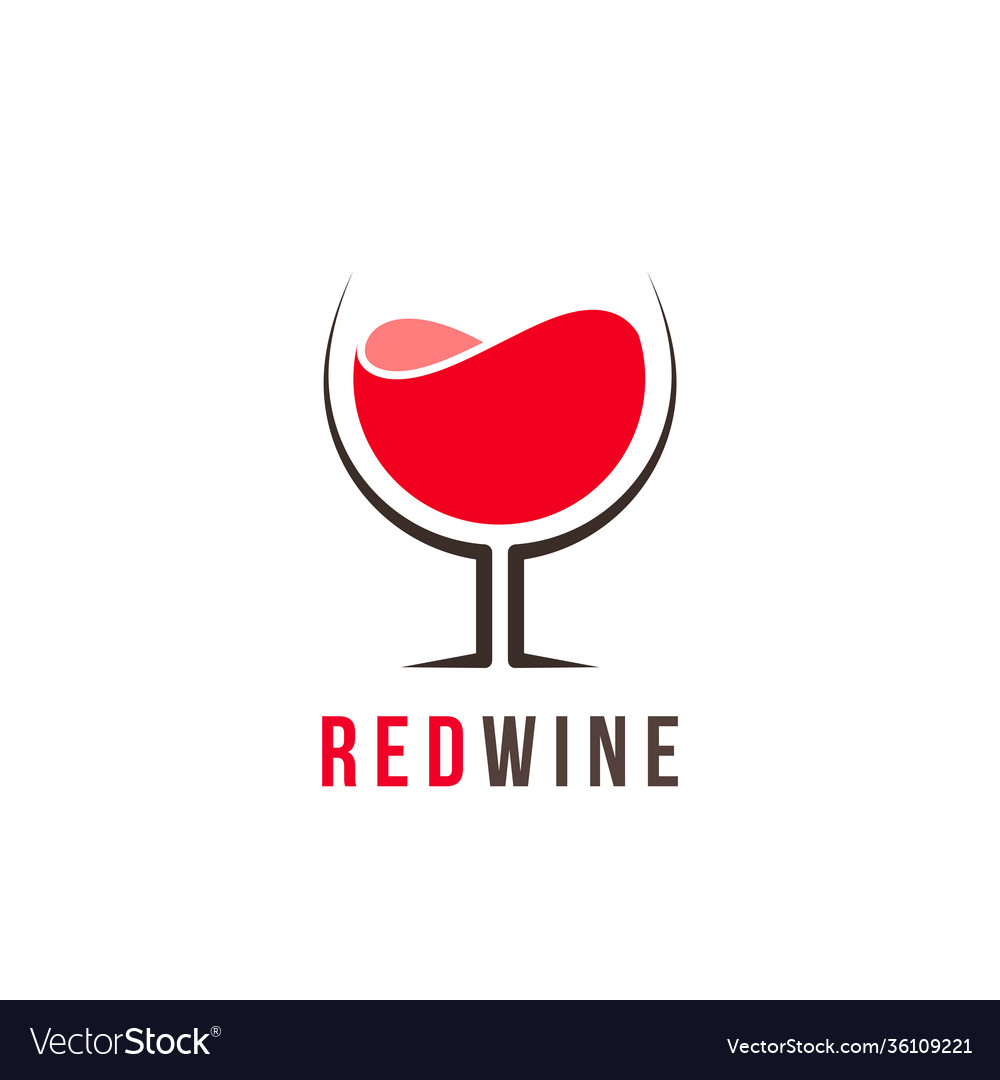 Red wine logo template Royalty Free Vector Image