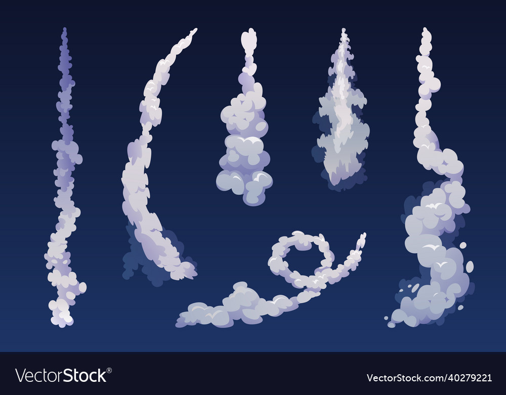 Smoke trails rocket launch trace contrail elements