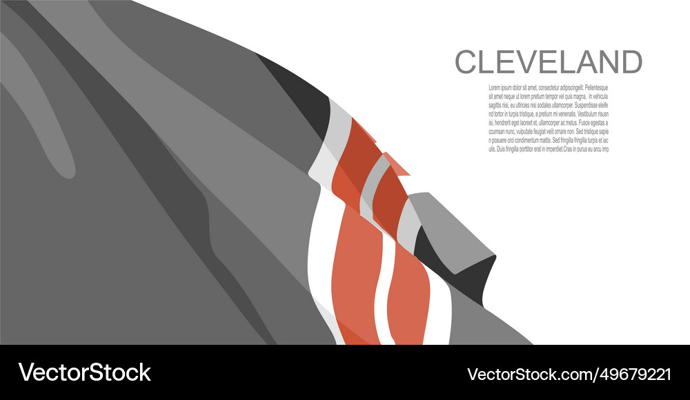 Waved flag textured by cleveland browns american Vector Image