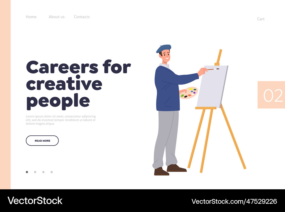 Career for creative people landing page design Vector Image