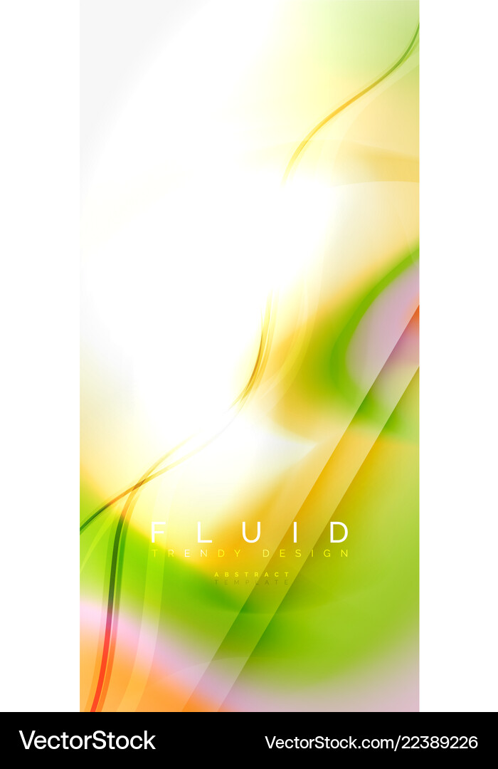 Color flowing wave trendy liquid design template Vector Image