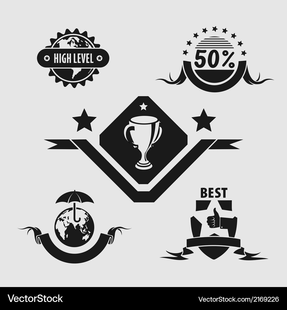 Five different emblems Royalty Free Vector Image