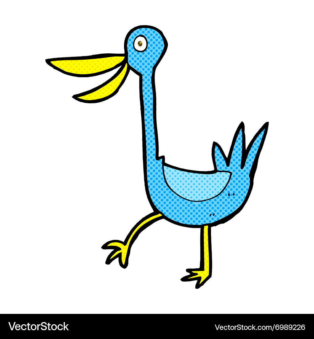 Funny comic cartoon duck Royalty Free Vector Image