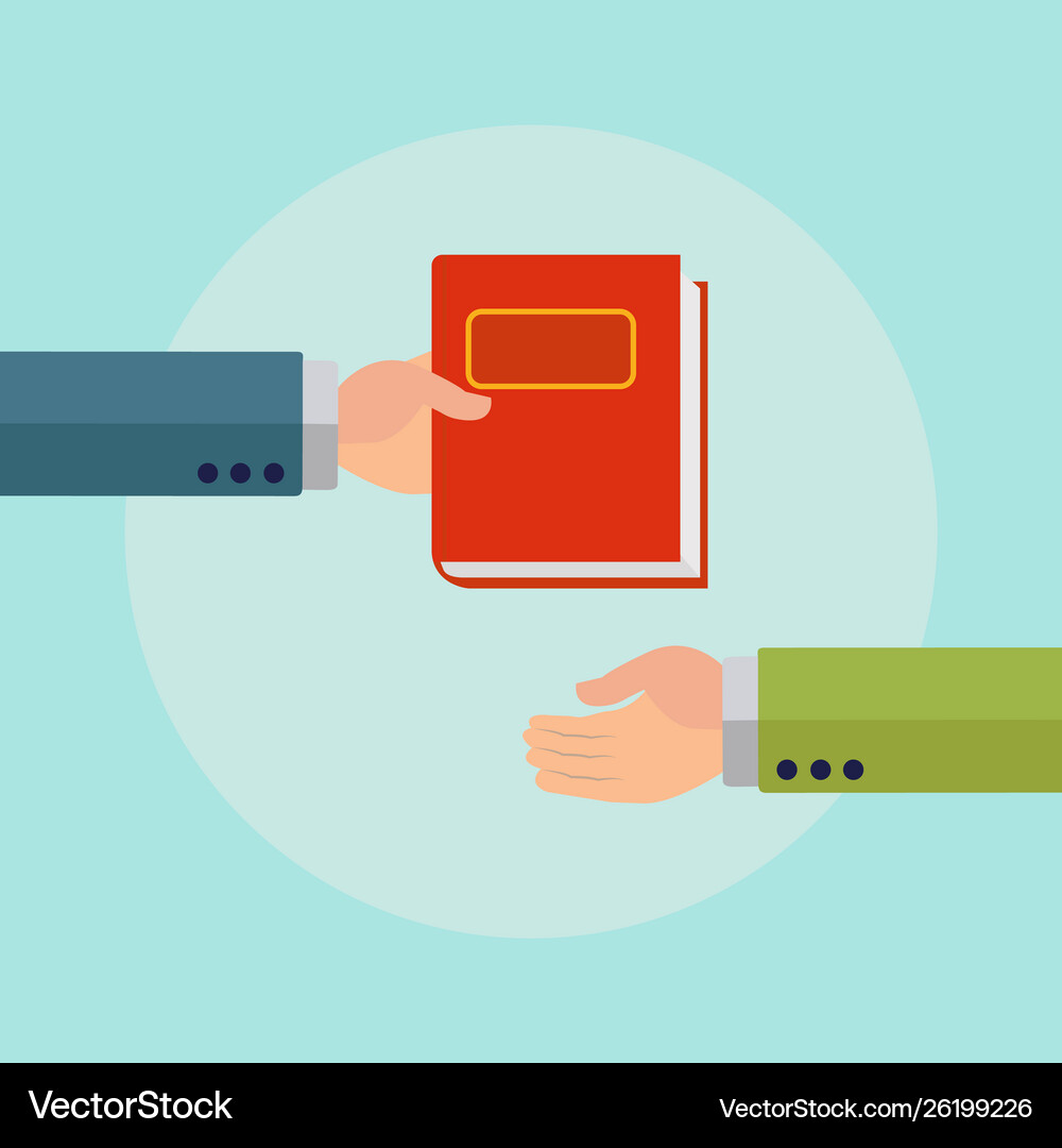 Giving a book or a ledger concept Royalty Free Vector Image