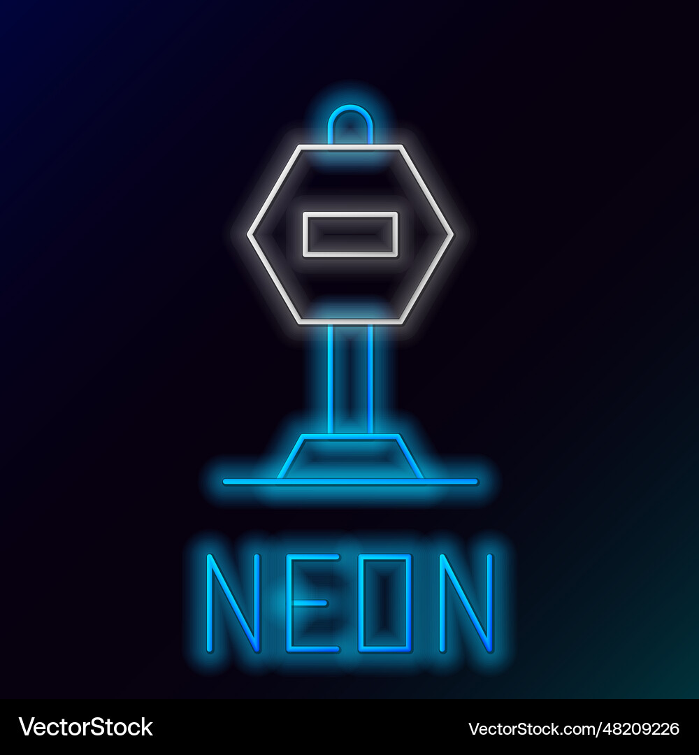 Glowing neon line stop sign icon isolated on Vector Image