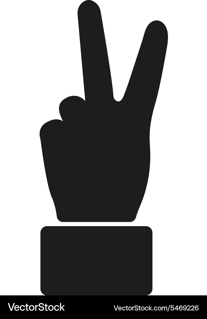 Hand showing victory gesture icon victoty Vector Image